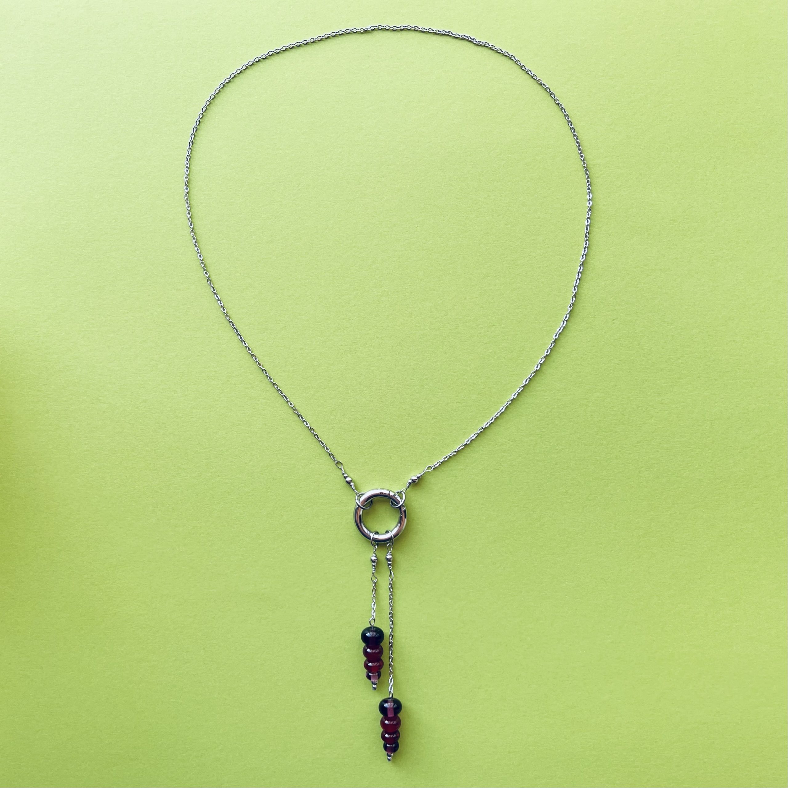Necklace – Purple / Red with Hinged Clasp – iroiro beads Necklace – Purple / Red with Hinged Clasp – iroiro beads